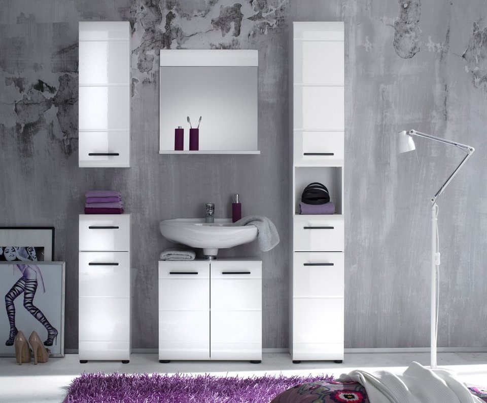 Trendteam Badmöbel Set Skin Set 5 Tlg Badezimmerschränke Mit