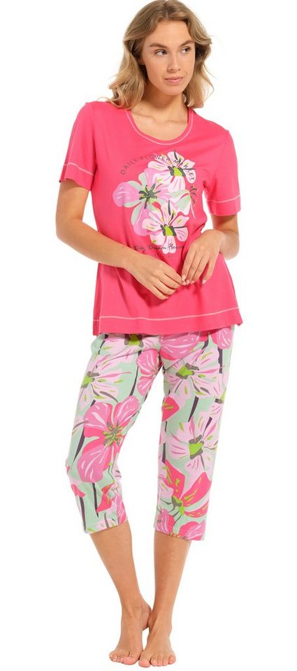Pastunette Schlafanzug Damen Pyjama Caprihose 2 Tlg Auch In Großen Größen