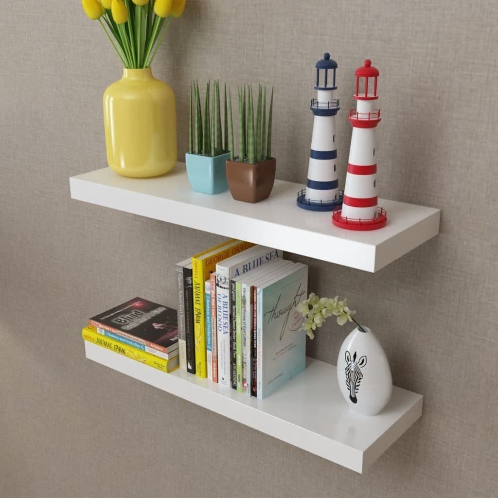 Möbelando Wandregal 296600 2er Set Aus Mdf Mit Mattem Finish In Weiß