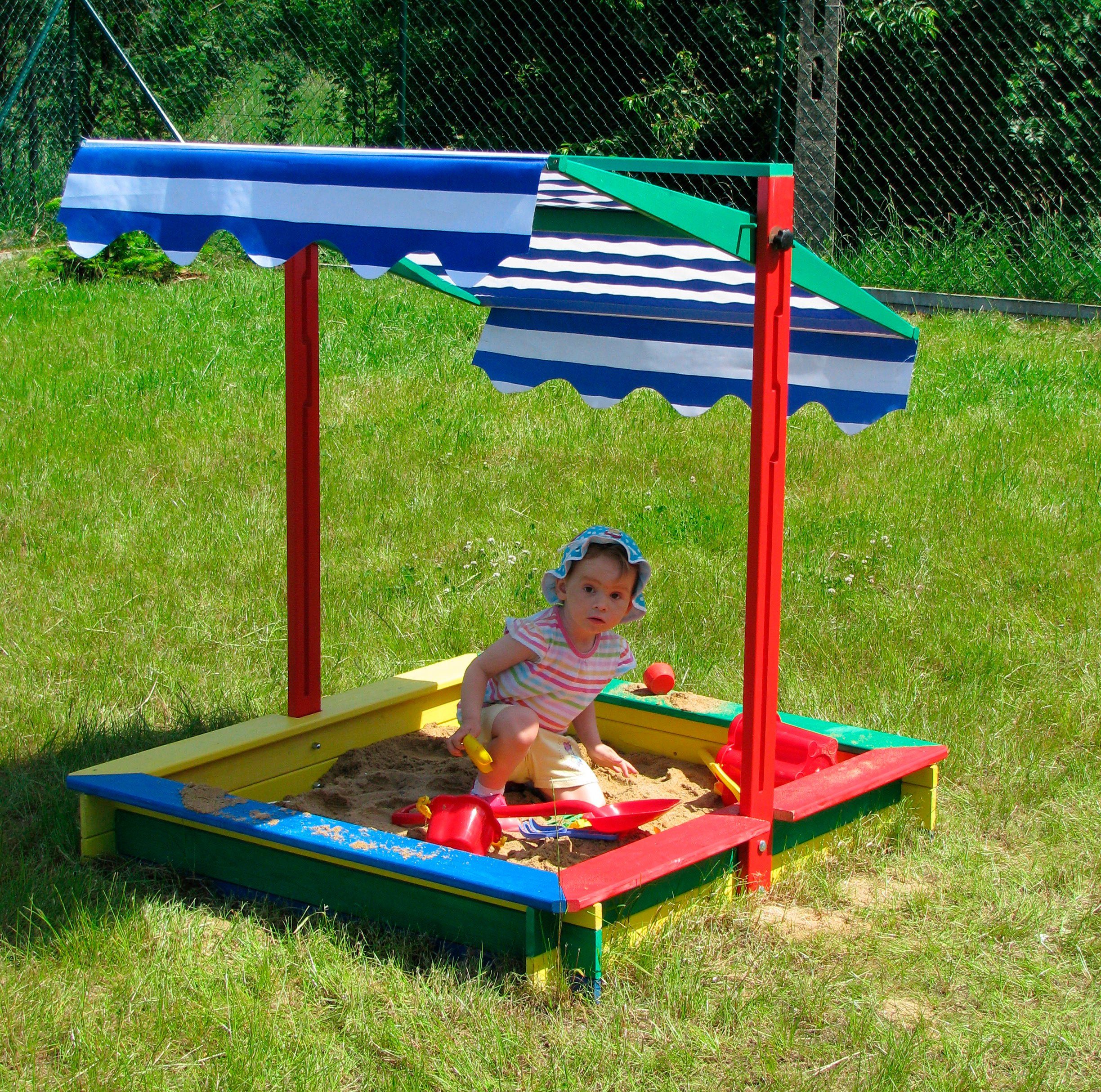 DOBAR Sandkasten , BxL: 120x120 cm, mit Dach | OTTO