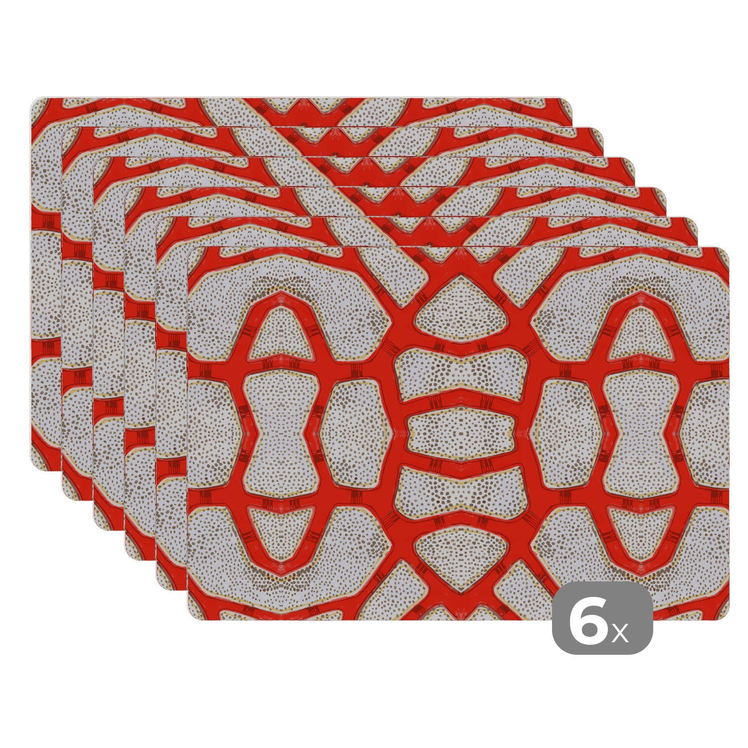 Platzset Koralle Rot Weiß Design Muchowow 6 St Platzset