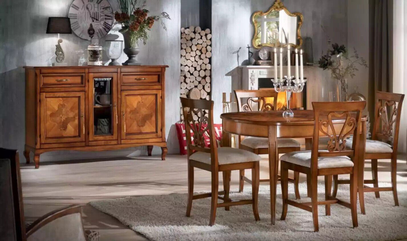 Jvmoebel Esszimmer Set Braun Esszimmer Garnitur 4x Stühle Esstisch