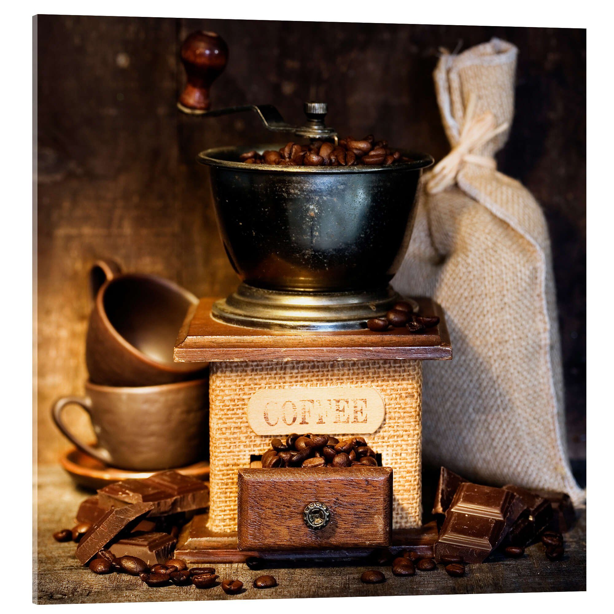 Posterlounge Acrylglasbild Editors Choice Antike Kaffeemühle Rustikal