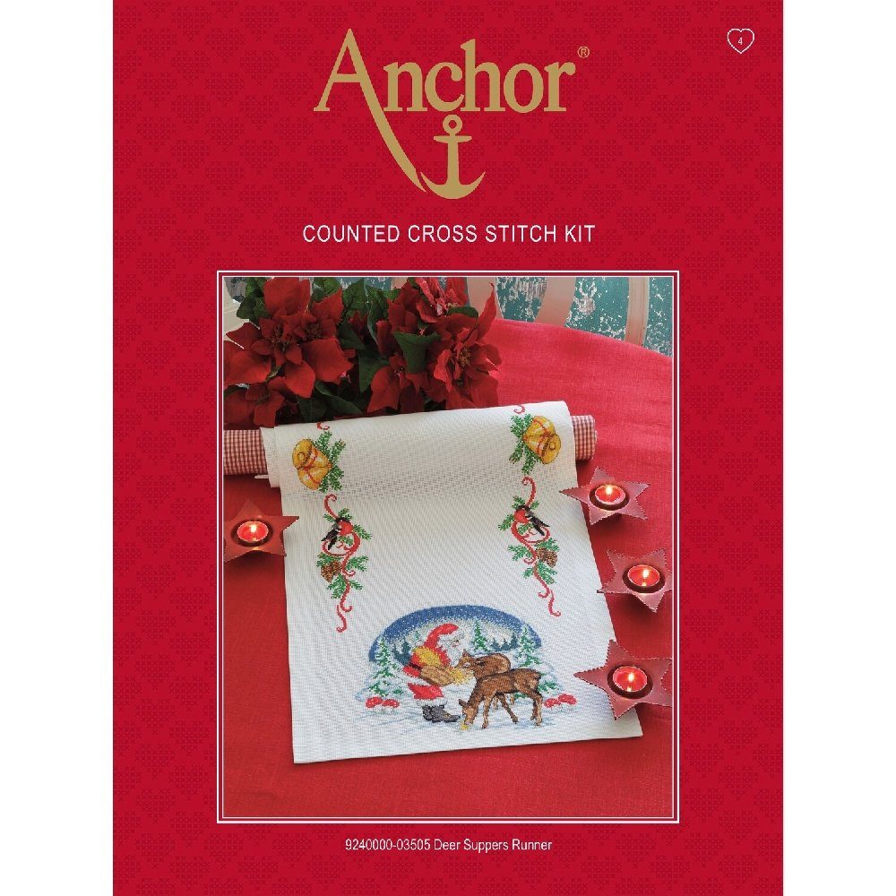 Anchor Kreativset Anchor Kreuzstich-Set "Tischläufer Hirsch", Zählmuster, (embroidery kit)