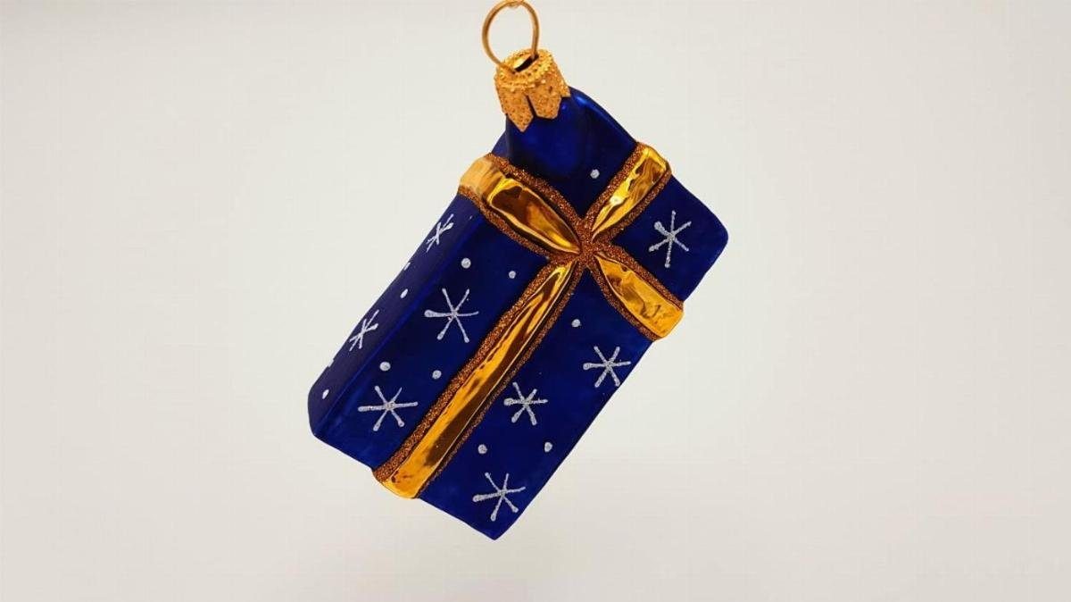 Hanco Design Christbaumschmuck Geschenk blau-gold - Geschenk