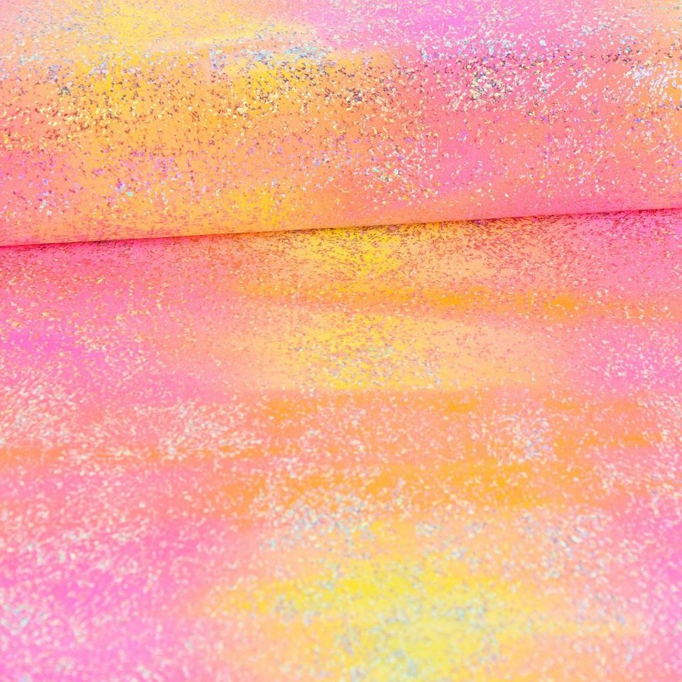 SchÖner Leben Stoff Jerseystoff Stretch Jersey Glitzer Neonfarben