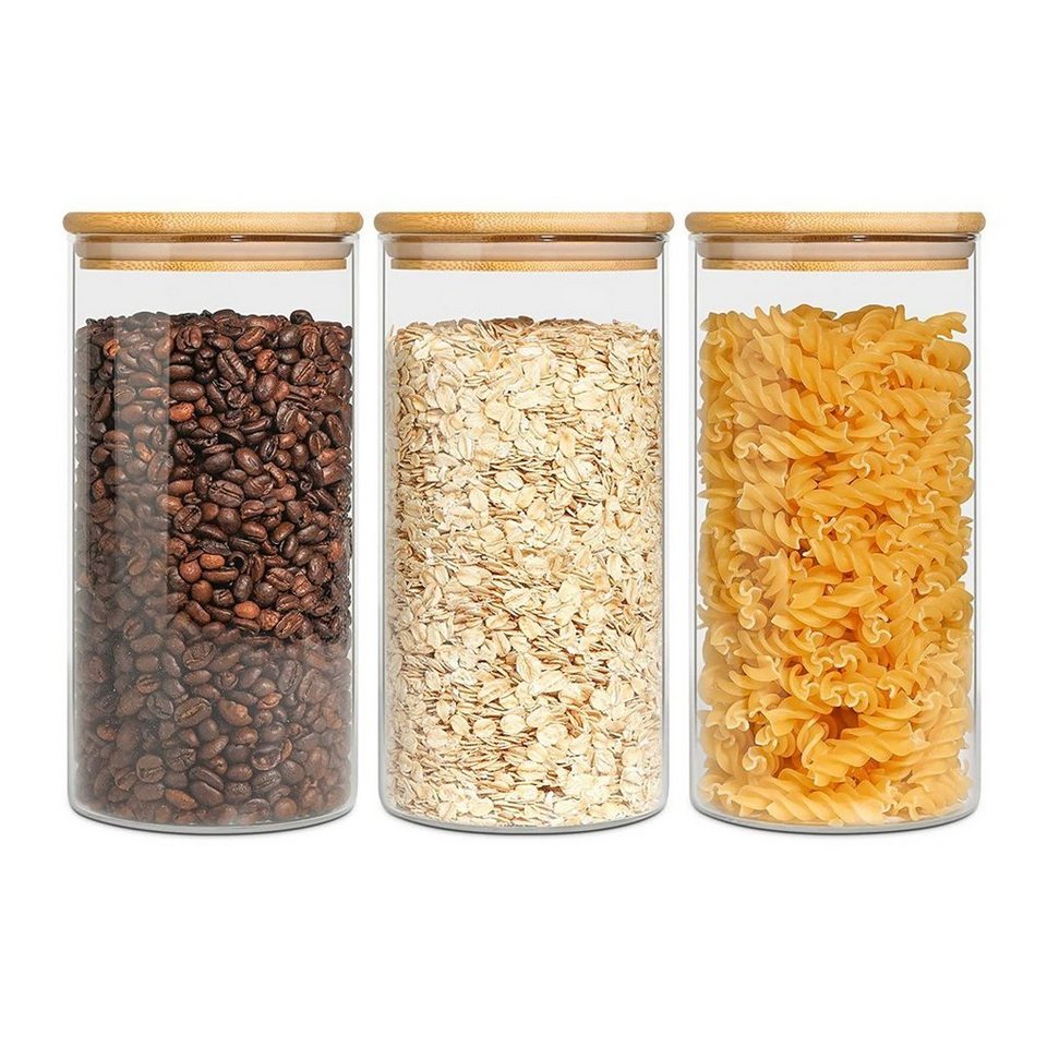 MULISOFT Vorratsdose, (1200ml x 3er Set Vorratsglas, 3-tlg), Glasgefäße ... MULISOFT Vorratsdose, (1200ml x 3er Set Vorratsglas, 3-tlg), Glasgefäße ...