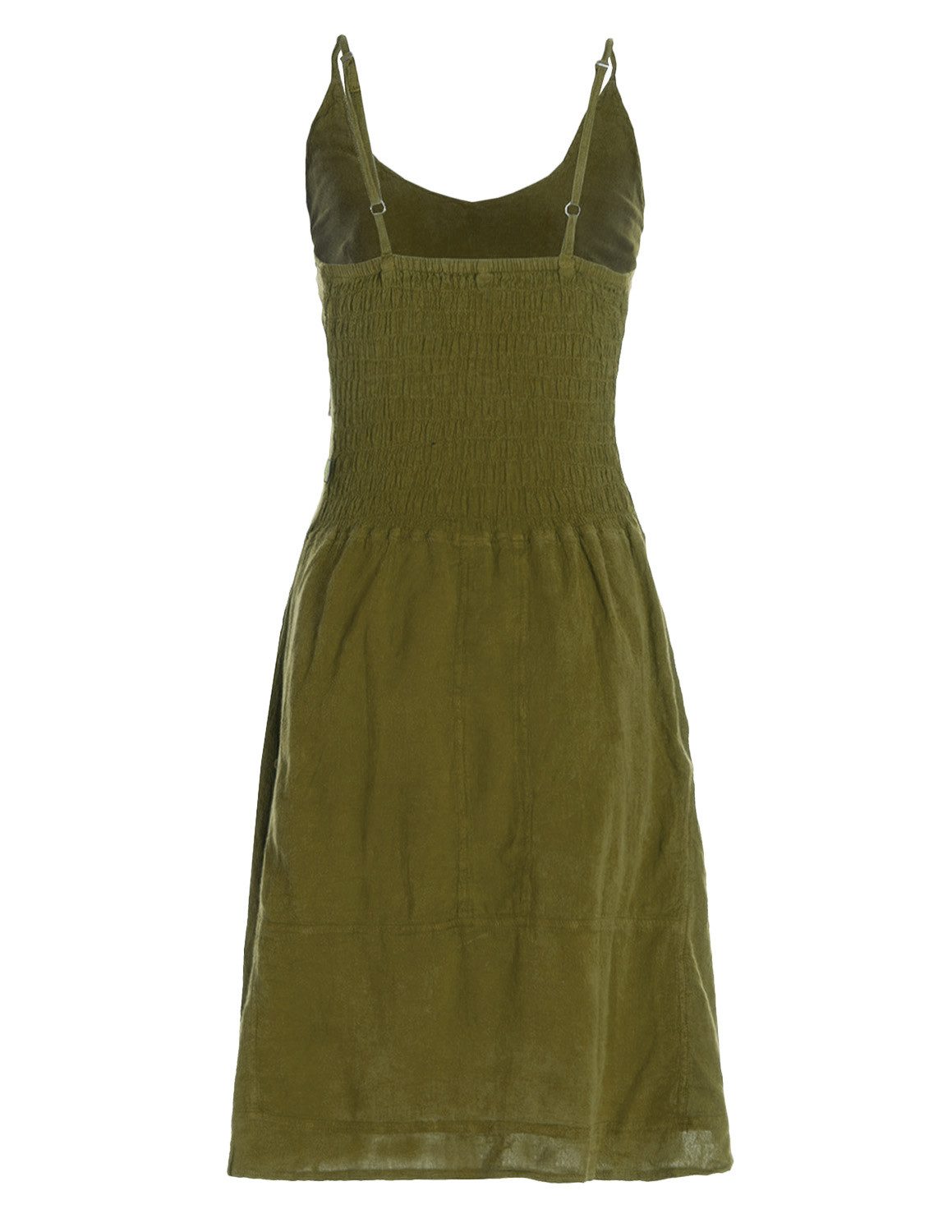 Vishes Sommerkleid Damen Trägerkleid Baumwolle mit Taschen A-Linie ...