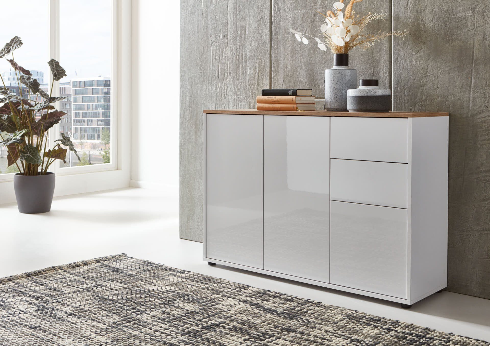 Bmg Möbel Kommode Mailand 10 Artisan In Weiß Oberboden Artisan Eiche