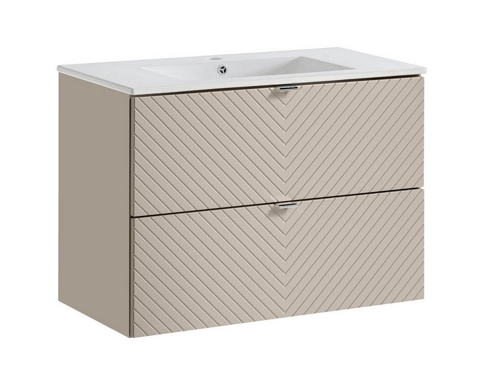 Einfachgutemoebel Waschtisch Set Bad Waschplatz Querro 80cm Schubladen