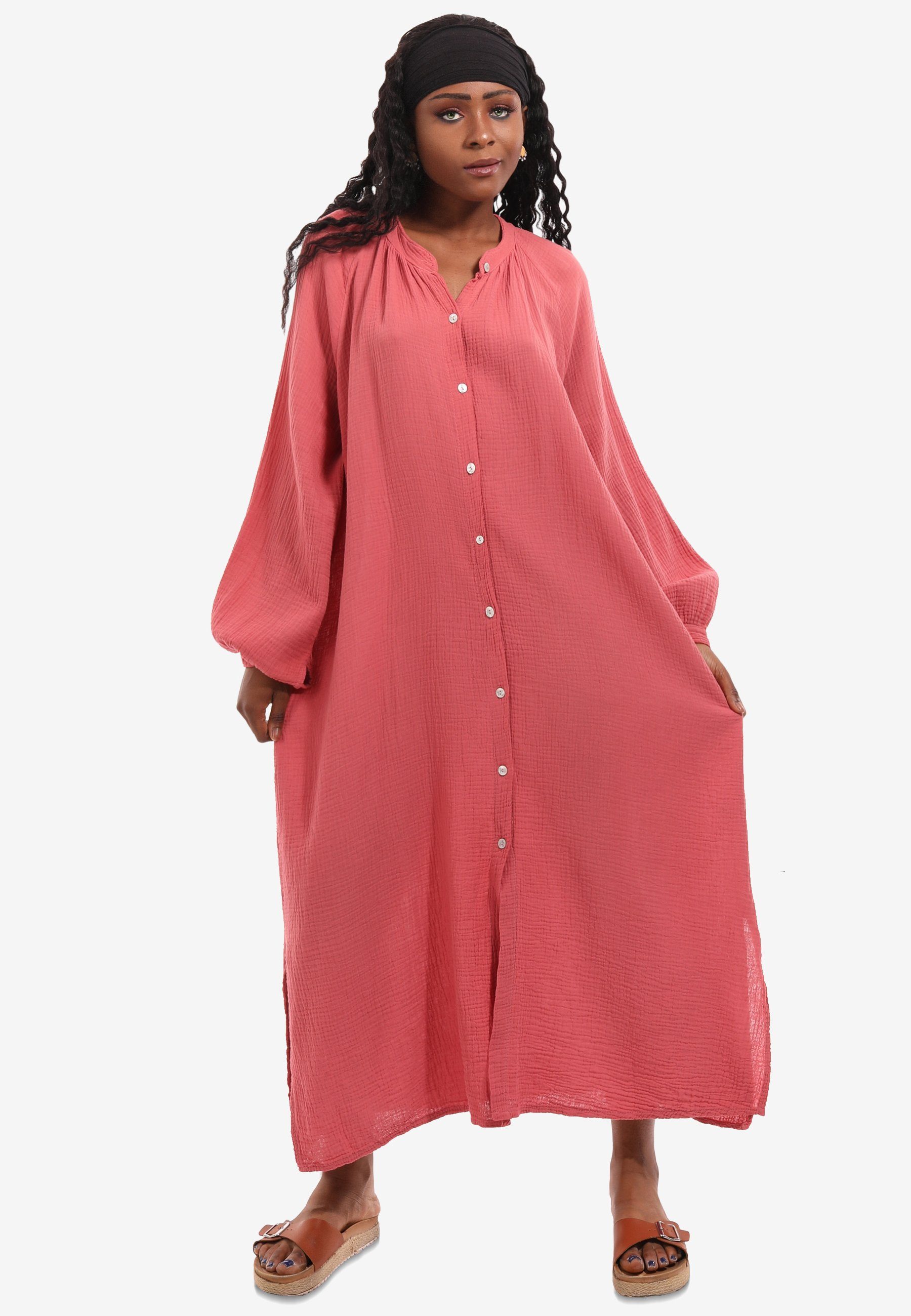 Yc Fashion And Style Maxikleid Langärmeliges Maxikleid Aus Musselinstoff