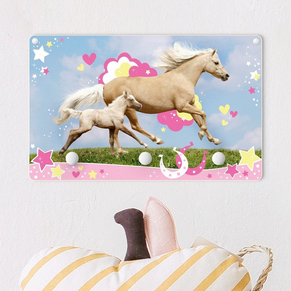Bilderdepot24 Garderobenpaneel Bunt Illustration Tiere Zwei