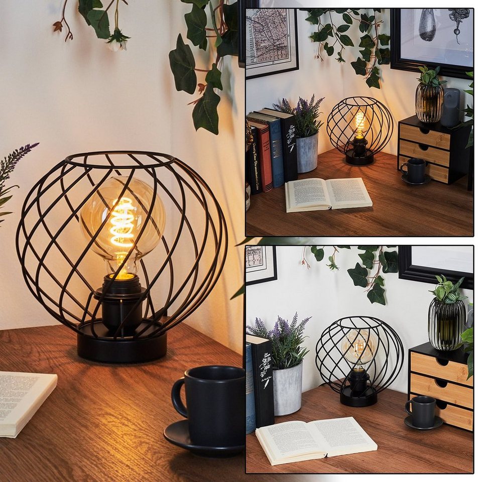 Hofstein Tischleuchte Moderne Nachttischlampe Aus Metall In Schwarz
