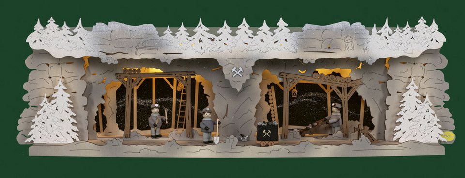 Saico Original Schwibbogen Fensterbank Schwibbogen Bergbau Beschneit