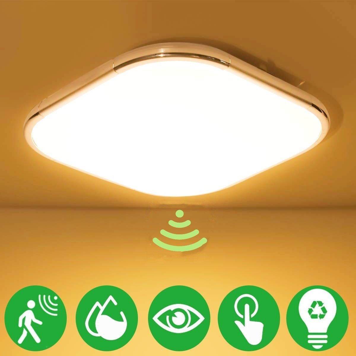 Letgospt Deckenleuchte Ultraslim Deckenlampe Radar Sensor Led