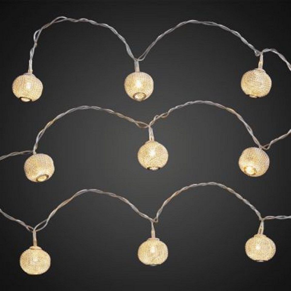 Hellum Led Lichterkette Led Lichterkette Metallbälle 20 Bs Warmweiß