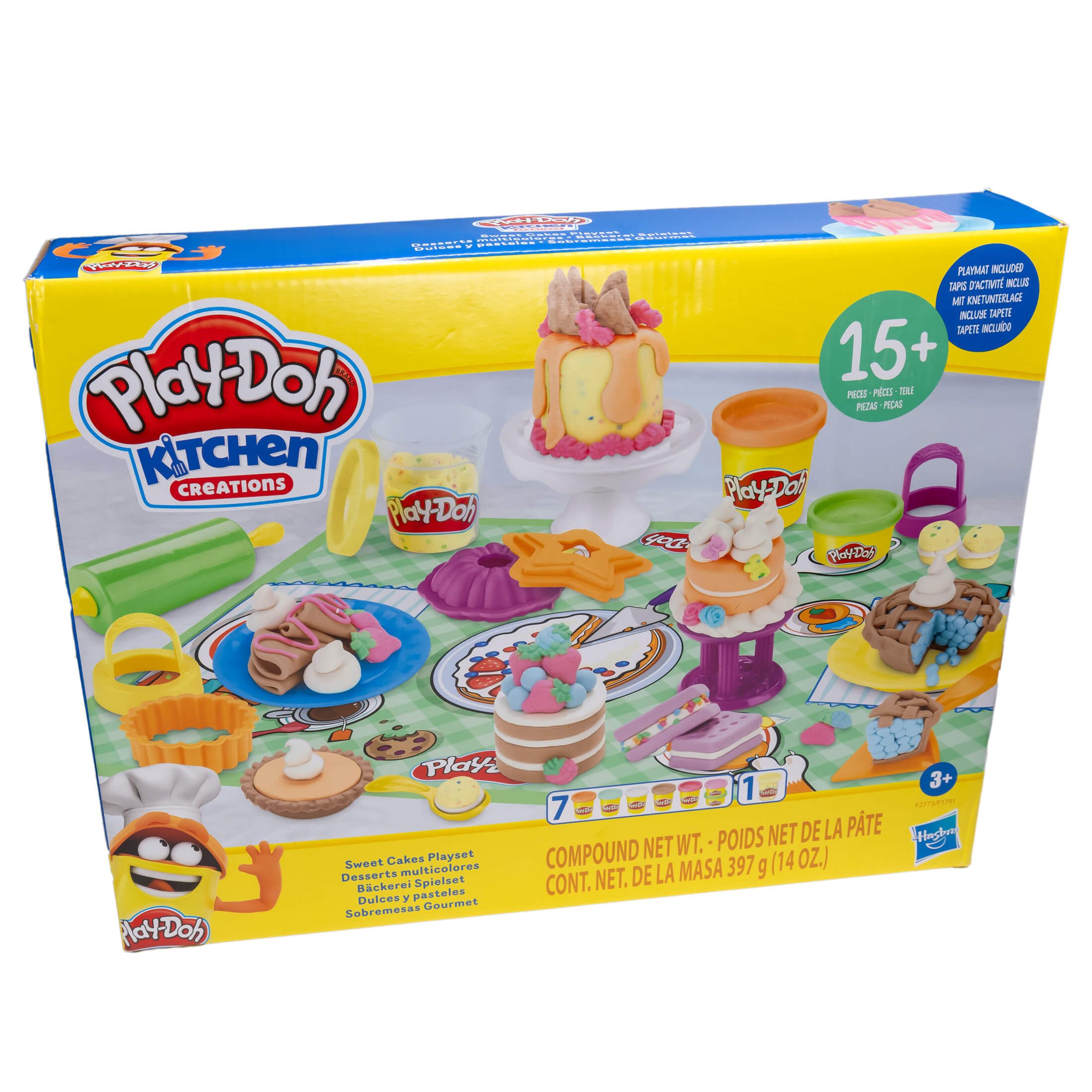 Play-Doh Knete Play-Doh Bäckerei Spielset Kinder Knete Knetwerkzeuge Hasbro, mit Spielmatte, 15 ...