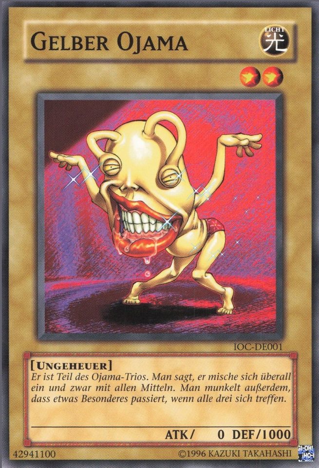 Recollectibles Sammelkarte Yugioh Karte Gelber Ojama V 1 Deutsch Yu