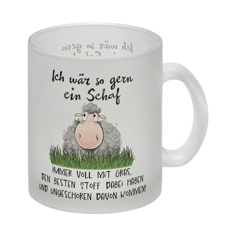 speecheese Tasse Schaf Glas Tasse mit Spruch Ich wär so gern ein Schaf speecheese Tasse Schaf Glas Tasse mit Spruch Ich wär so gern ein Schaf