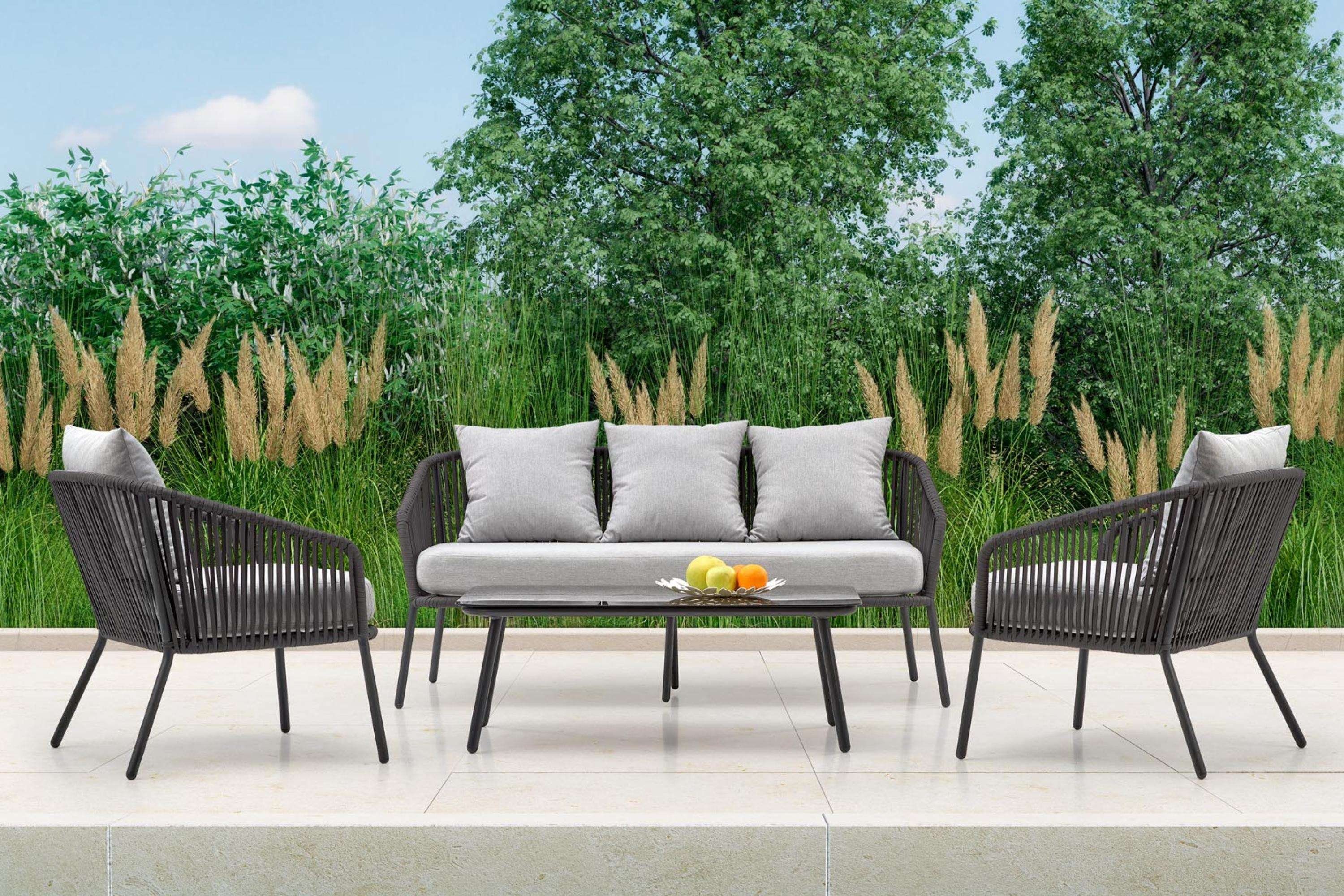 Konsimo Gartenlounge Set Gartenmöbel Set 211st Balantio 4 Tlg