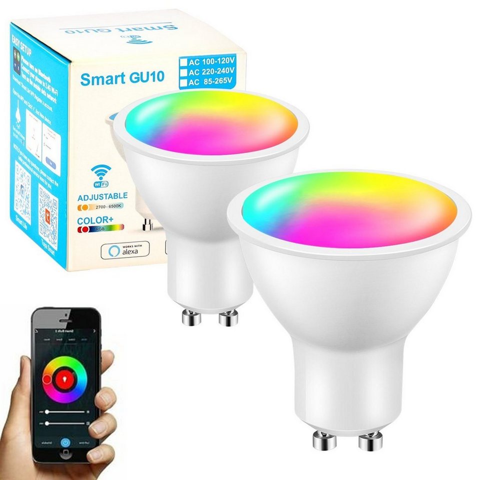LETGOSPT WiFi Leuchtmittel RGB CCT Lampe dimmbar Smart Birne GU10 Alexa ... LETGOSPT WiFi Leuchtmittel RGB CCT Lampe dimmbar Smart Birne GU10 Alexa ...