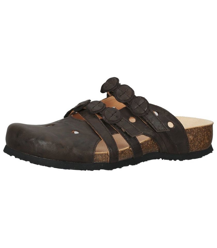 Think Pantoletten Leder Pantolette Verschluss Klettverschluss