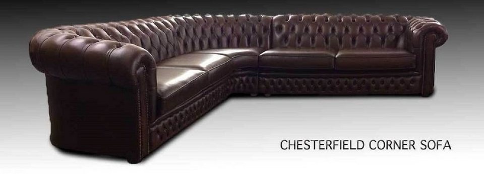 Jvmoebel Ecksofa Chesterfield Ecksofa Couch Leder Polster Design 100