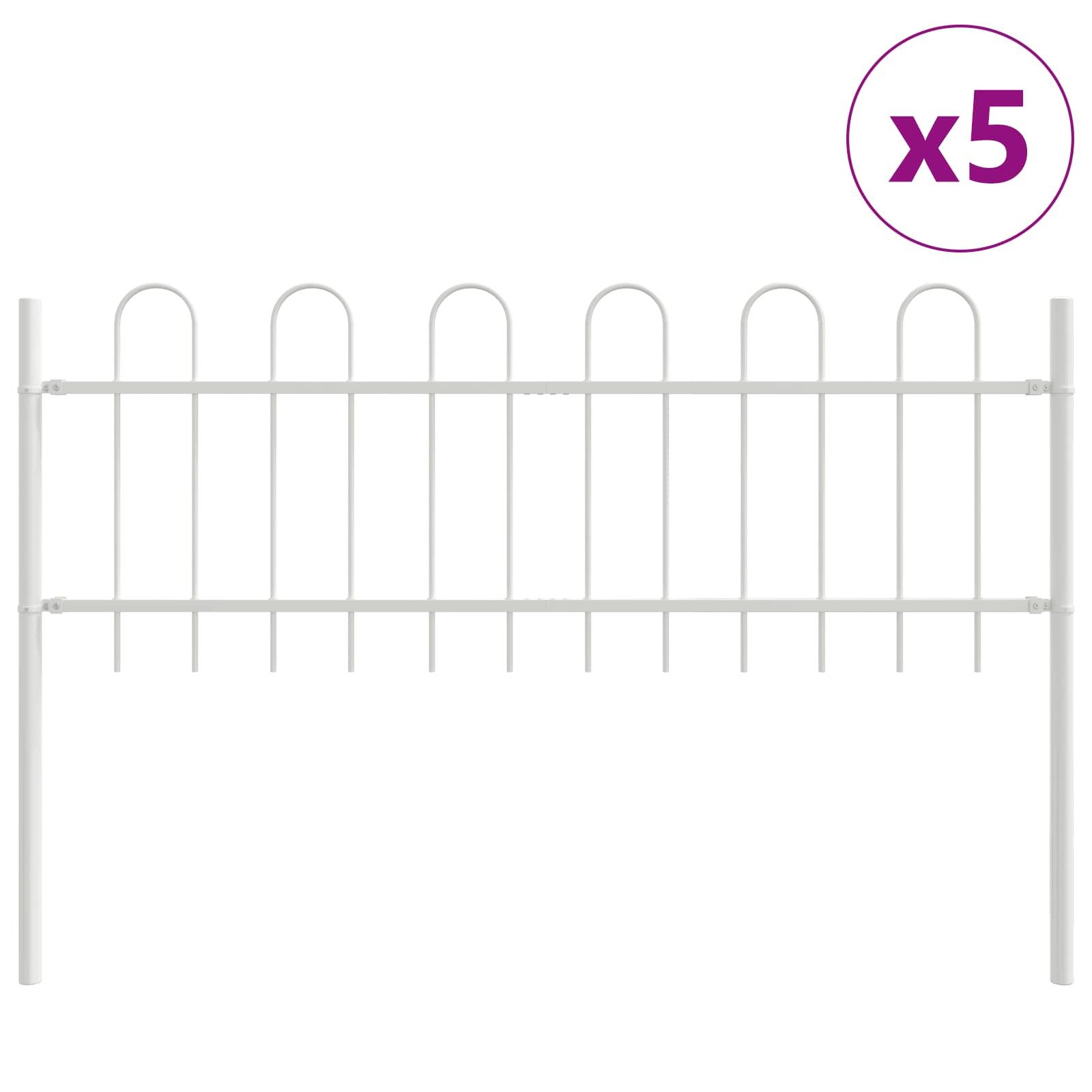 vidaXL Gartenzaun Gartenzaun 9 pcs Weiß 15,3 x 0,6 m ...
