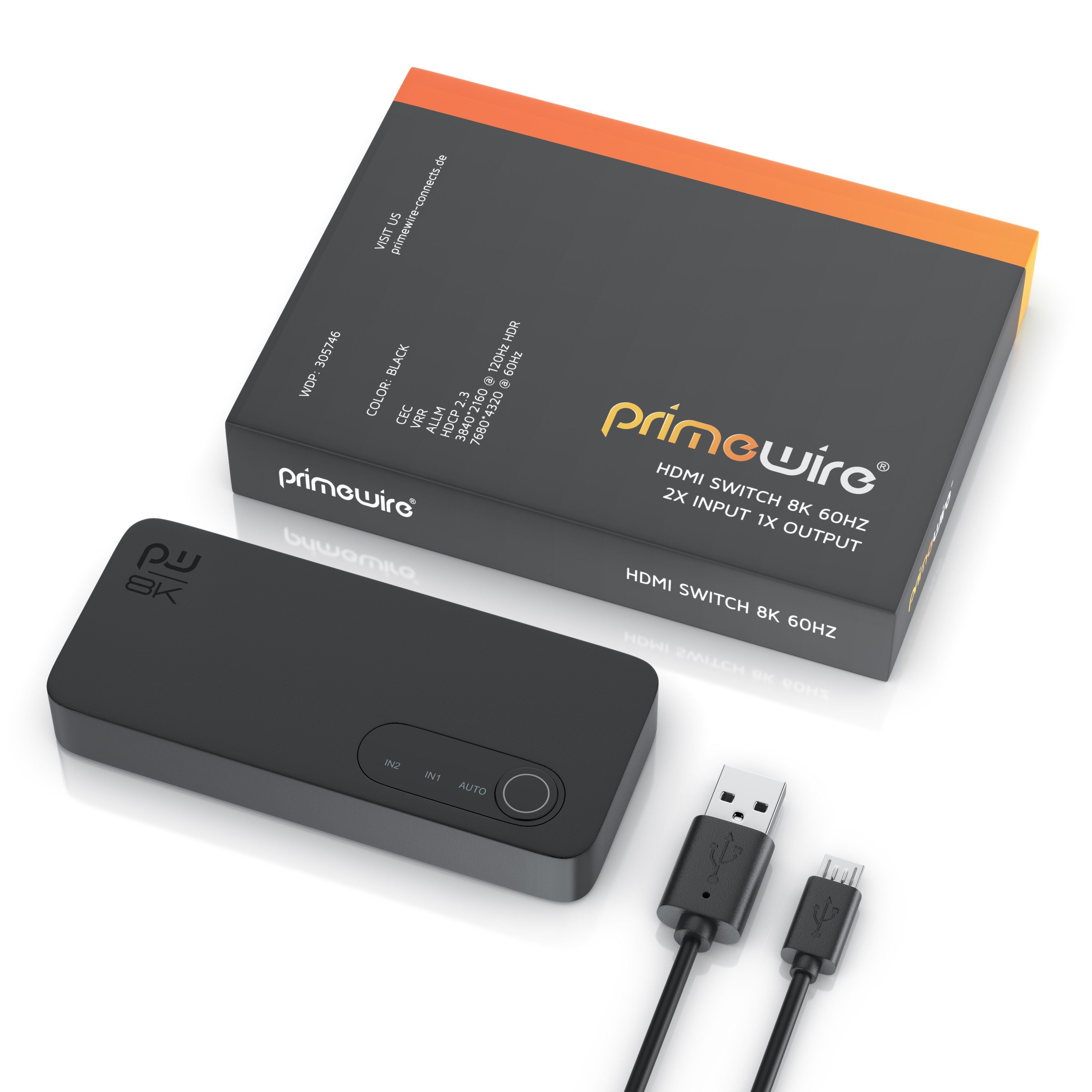 Primewire Audio / Video Matrix-Switch, 2-Port HDMI Splitter, 8K ...