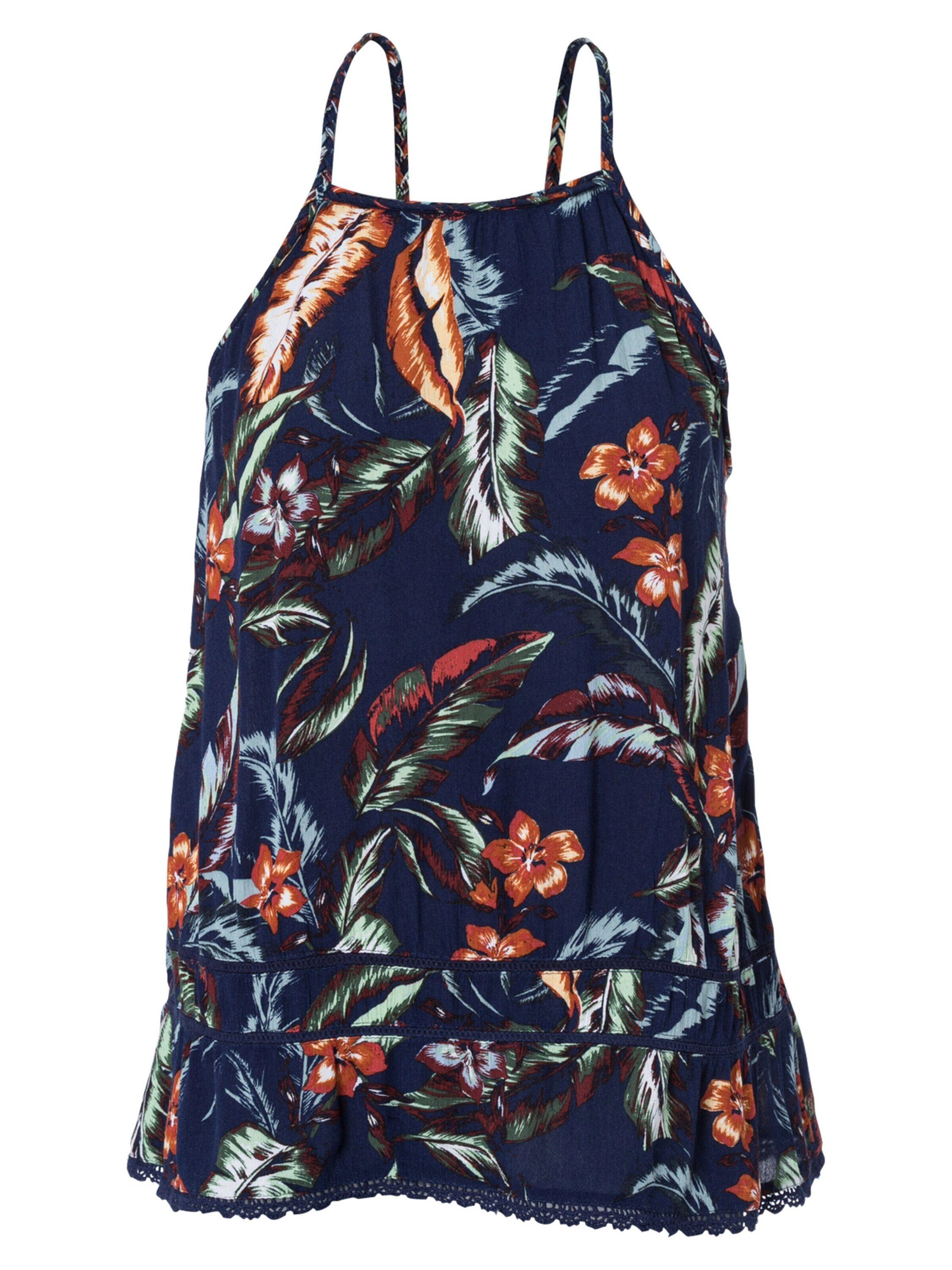 Superdry Blusentop (1-tlg) Spitze, Rückenfrei, Stickerei, Drapiert/gerafft, Saum/Kante mit Borte