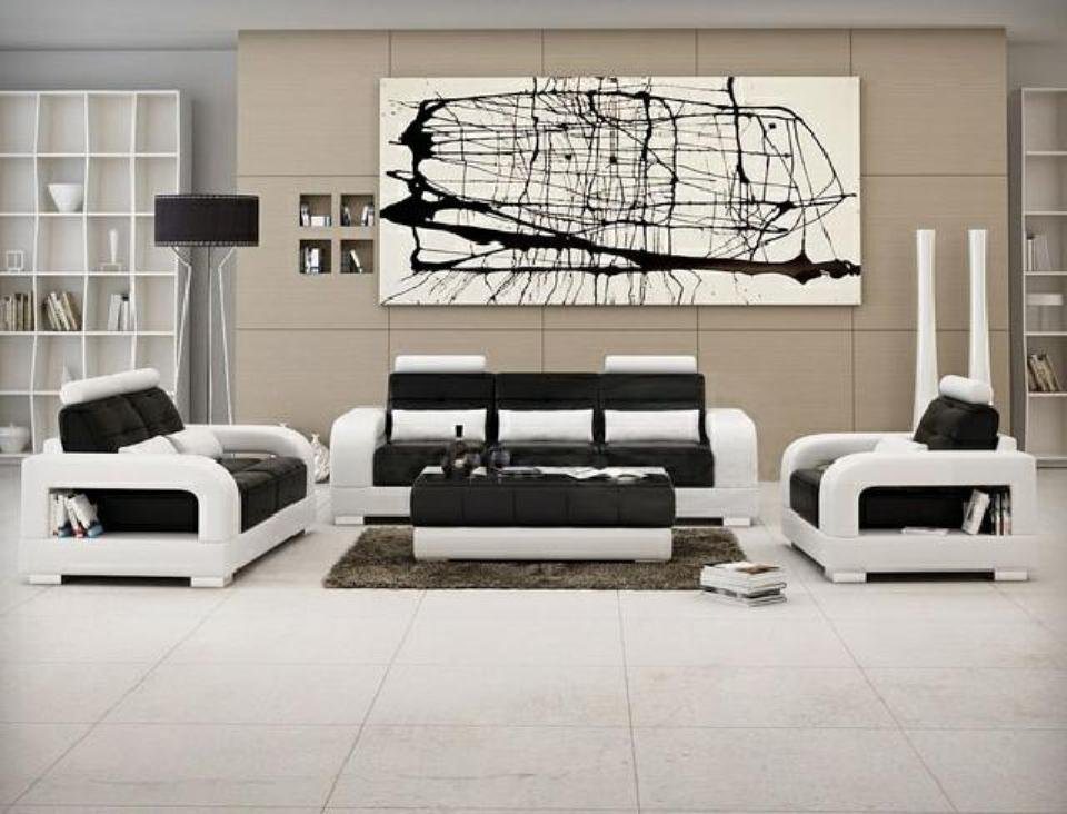 Jvmoebel Sofa Designer Schwarze Sofagarnitur 321 Modern Couch Polster