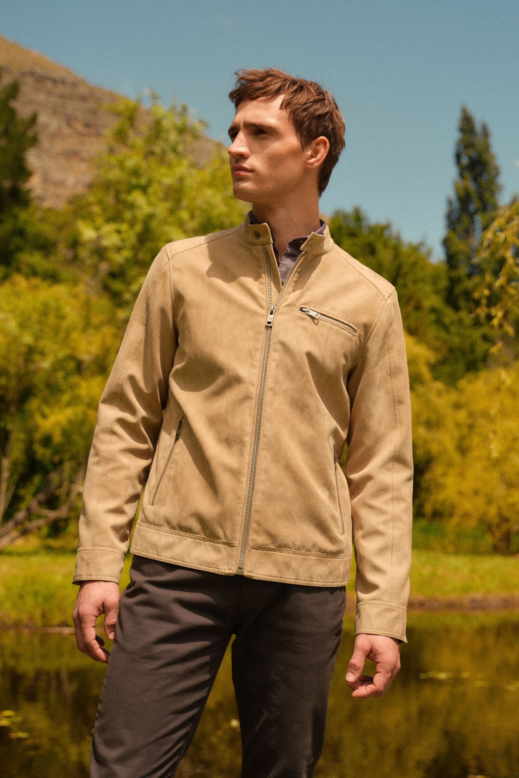Next Lederimitatjacke Racer Jacke Aus Velourslederimitat 1 St Get