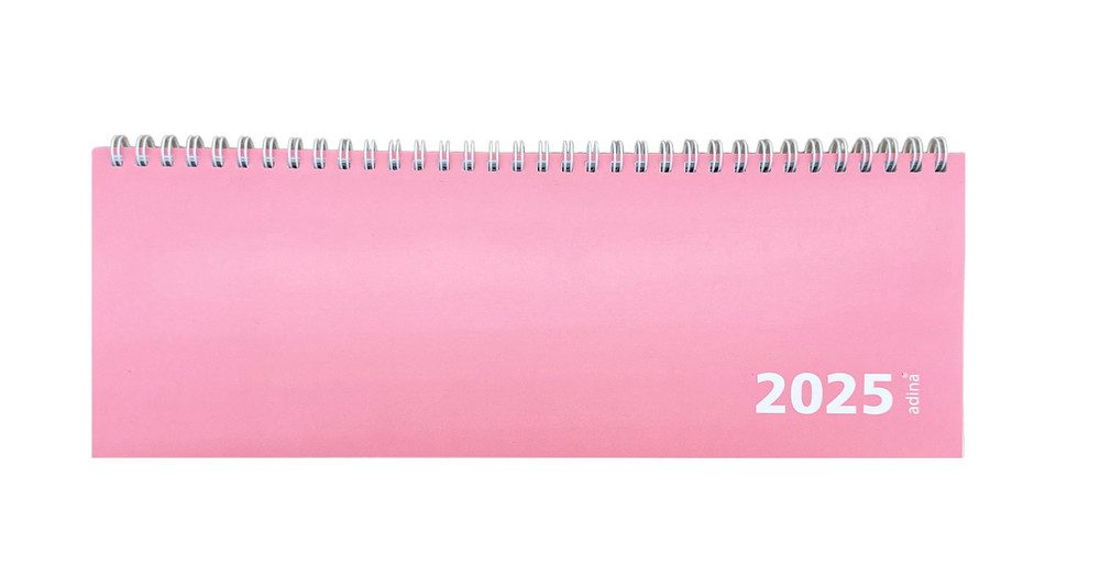 ADINA Tischkalender 2025 ADINA Tischquerkalender pink 1W 2S Schreibtischkalender Tischkale