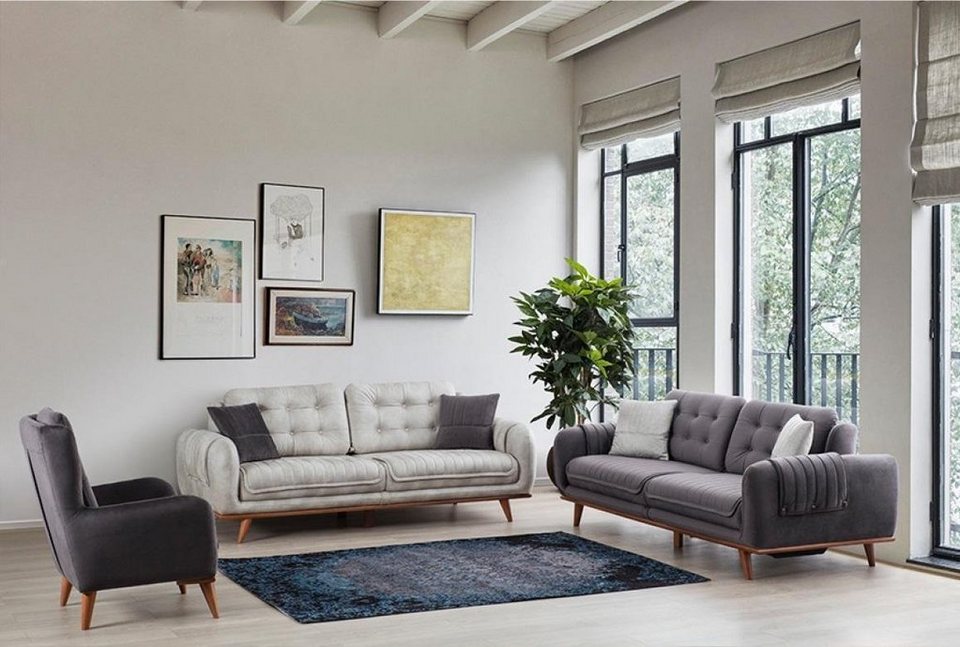 Jvmoebel Wohnzimmer Set Sitzgarnitur 3 3 1 Im Modernen Stil