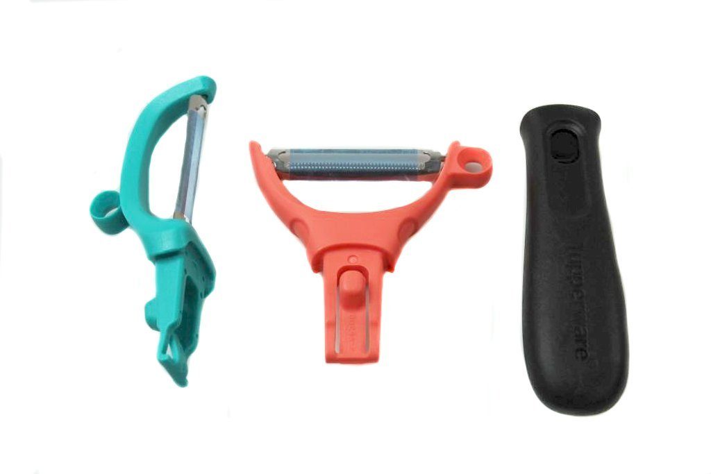 TUPPERWARE Sparschäler Schäler Griff und Julienneschäler + SPÜLTUCH