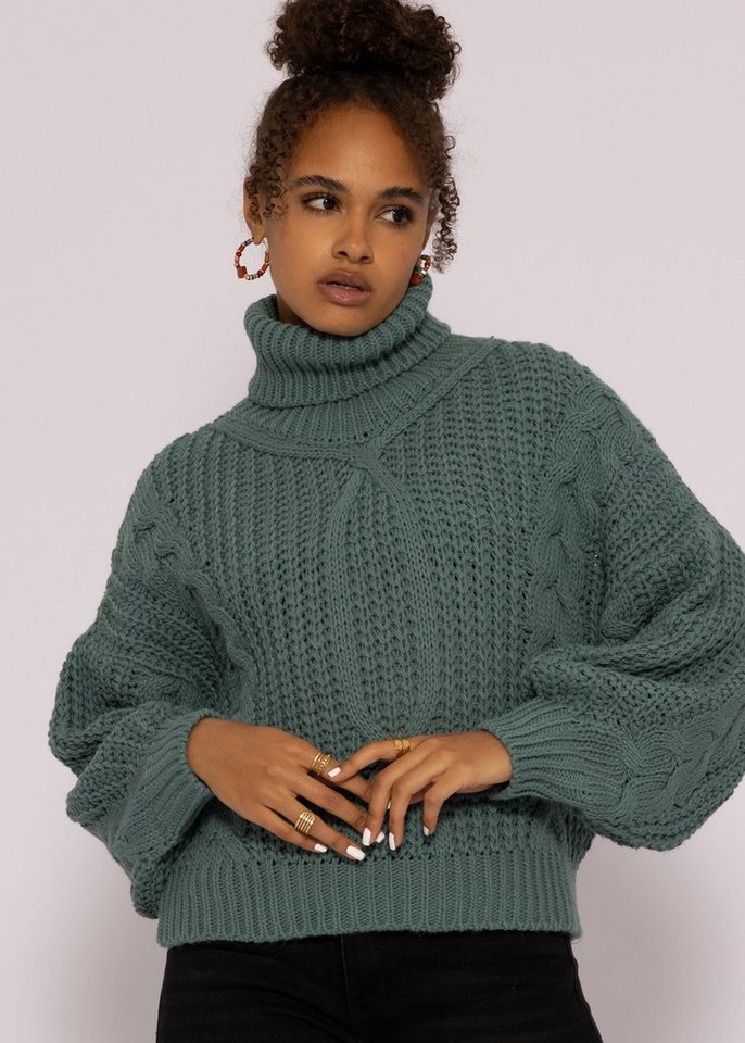 Sassyclassy Rollkragenpullover Oversize Pullover Damen Aus Weichem