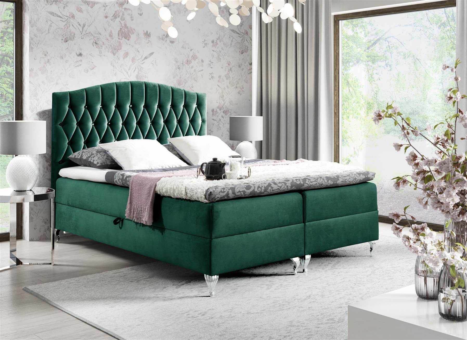 Fun Möbel Boxbett Schlafzimmerbett Devran In Stoff Fresh Inkl