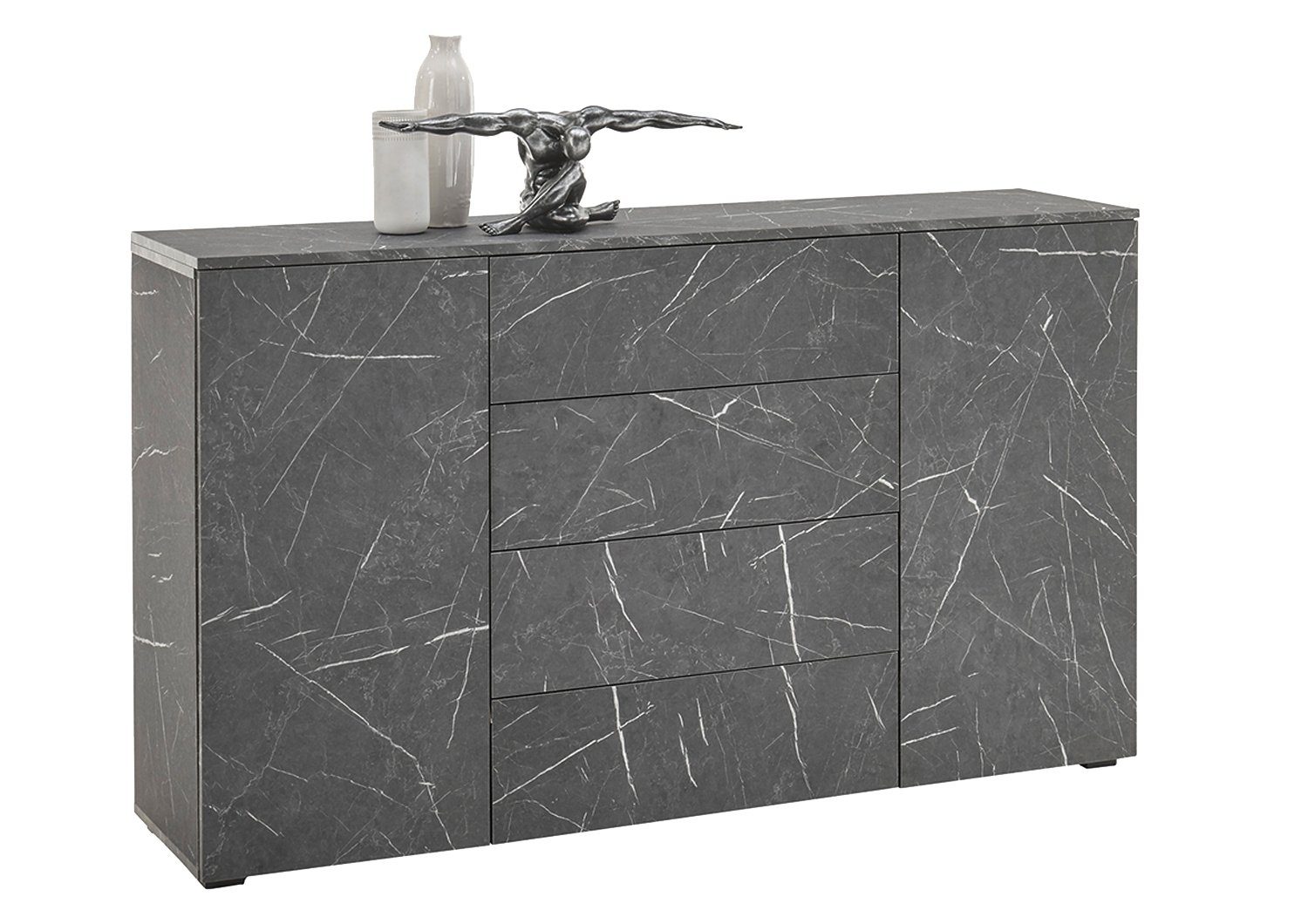Riess Ambiente Sideboard Paris 160cm Anthrazit 1 St Wohnzimmer