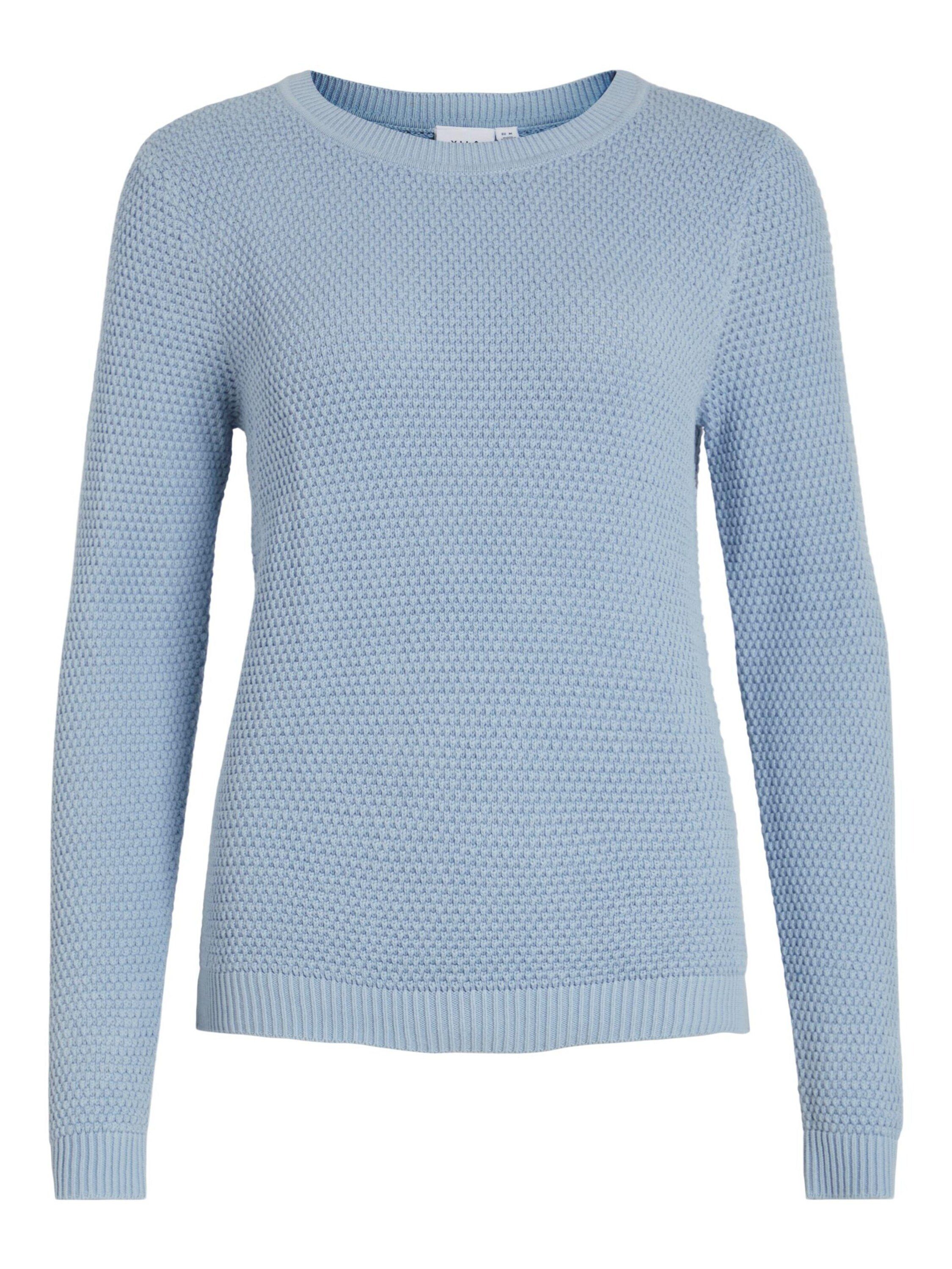 Vila Strickpullover VIDALO (1-tlg) Plain/ohne Details, Strukturierter Griff