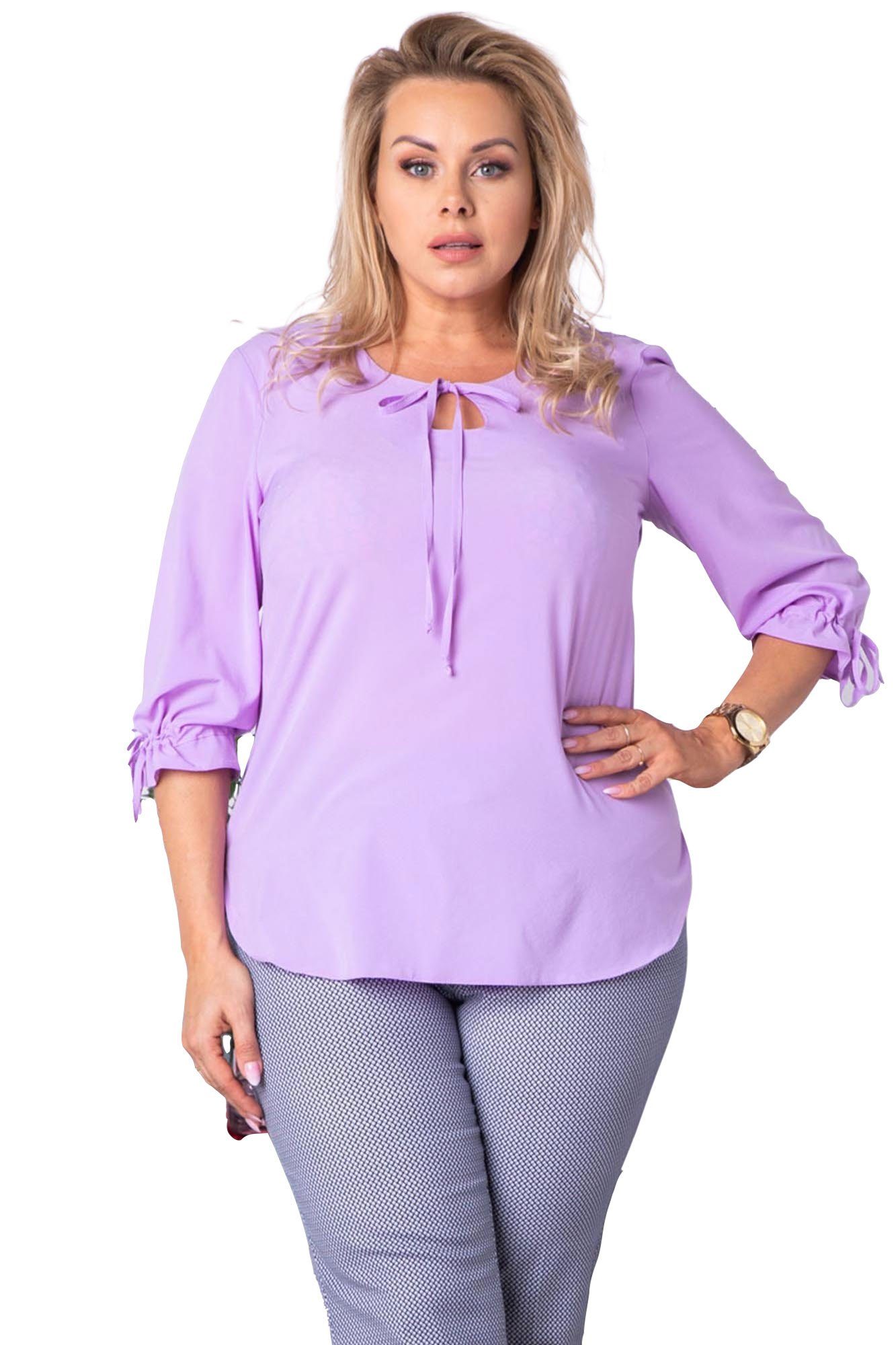 Karko Hemdbluse 51635 Elegante Schlupfbluse Mit Bindeband Am Halsausschnitt