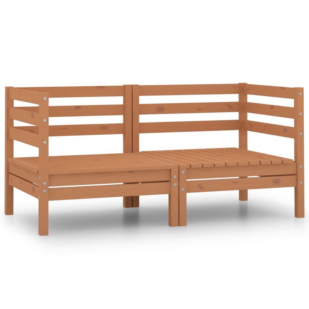 furnicato Ecksofa Garten-Ecksofas 2 Stk. Honigbraun Massivholz Kiefer ...