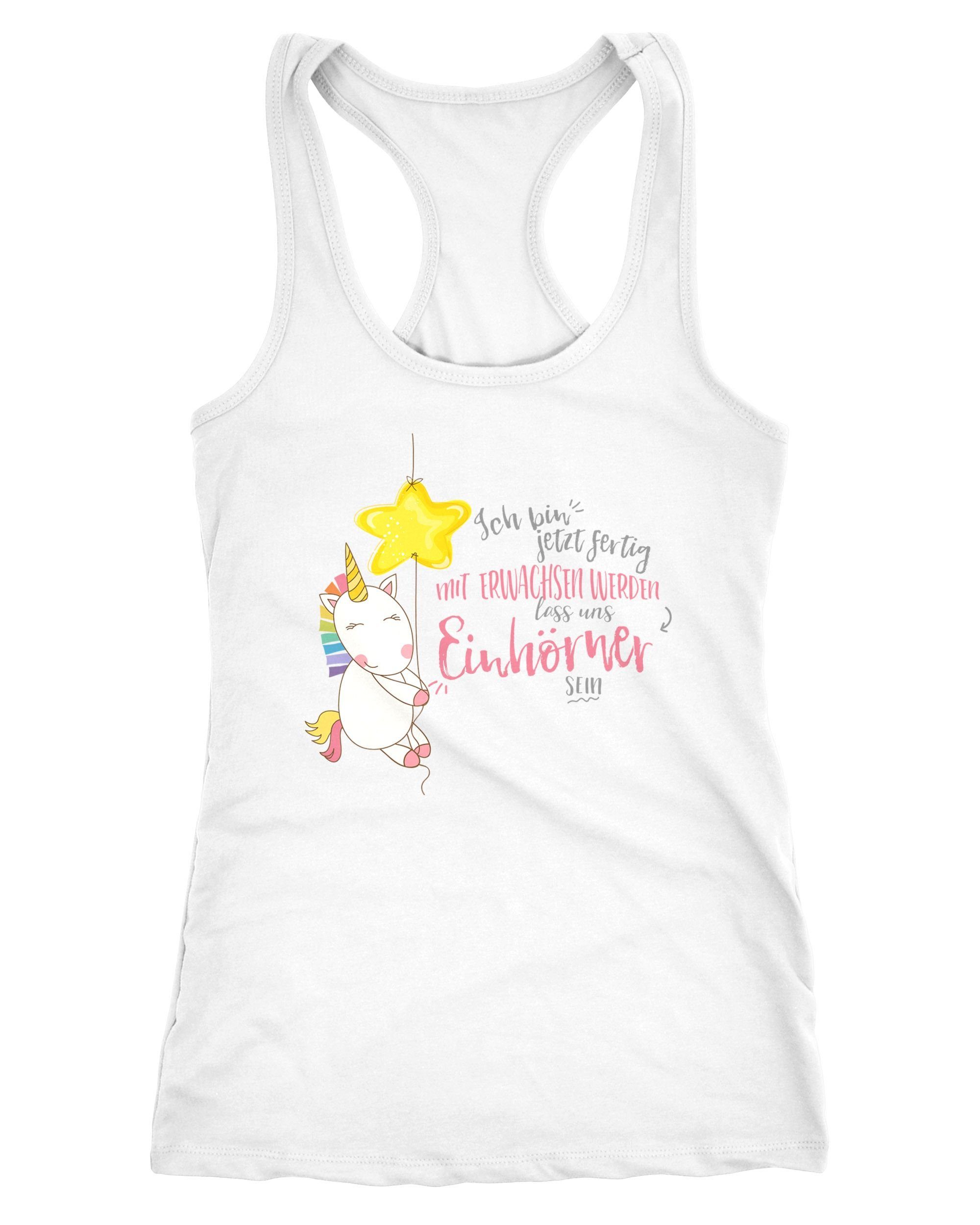 Moonworks Tanktop Damen Tanktop Einhorn Ich Bin Jetzt Fertig Mit