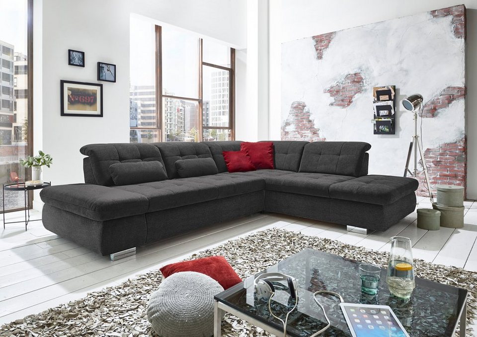 Die Planbar Ecksofa Mp In17004 L Form Wahlweise Mit Bettfunktion