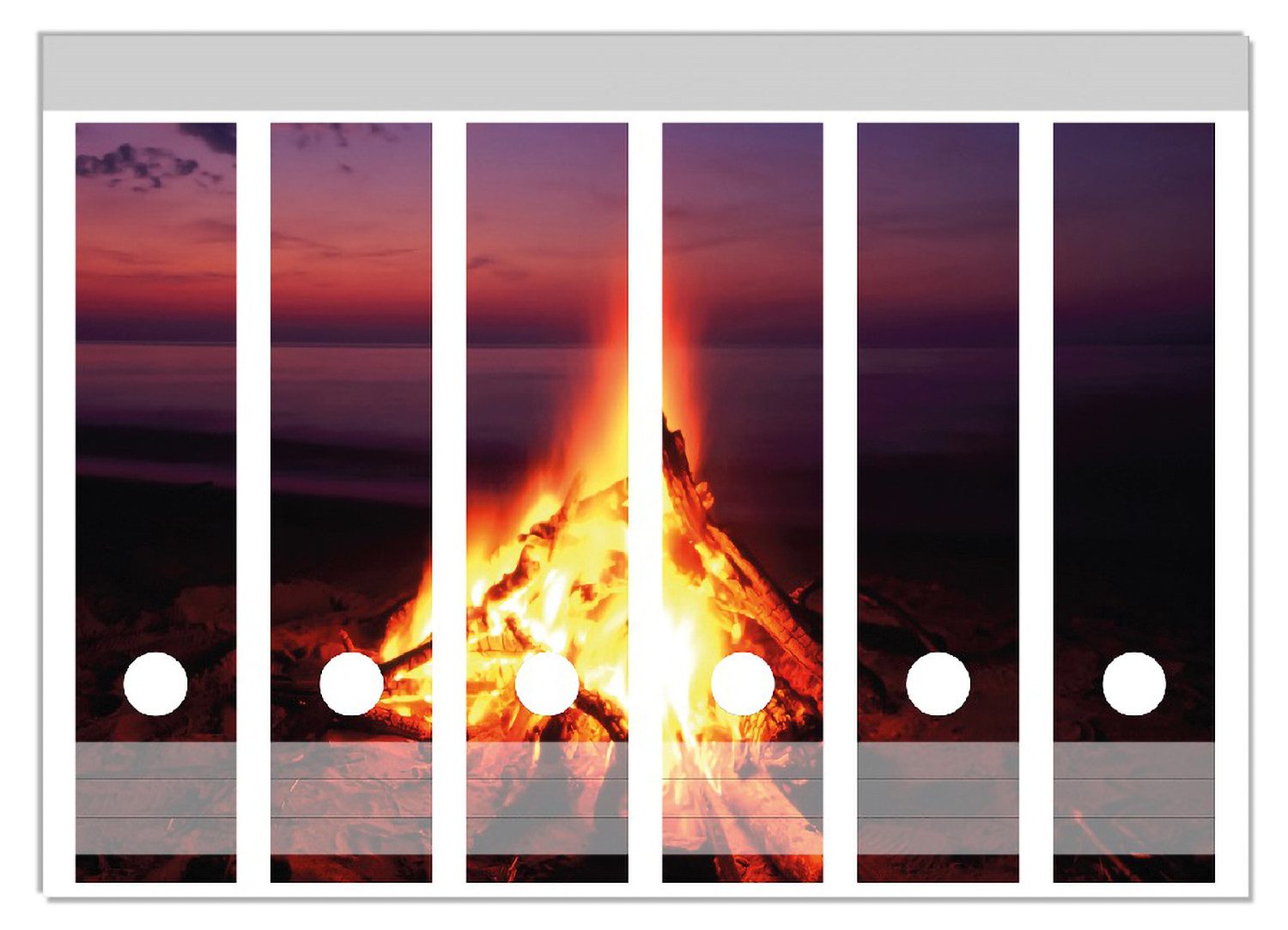 Wallario Etiketten Lagerfeuer Am Strand Ordnerrücken Sticker In