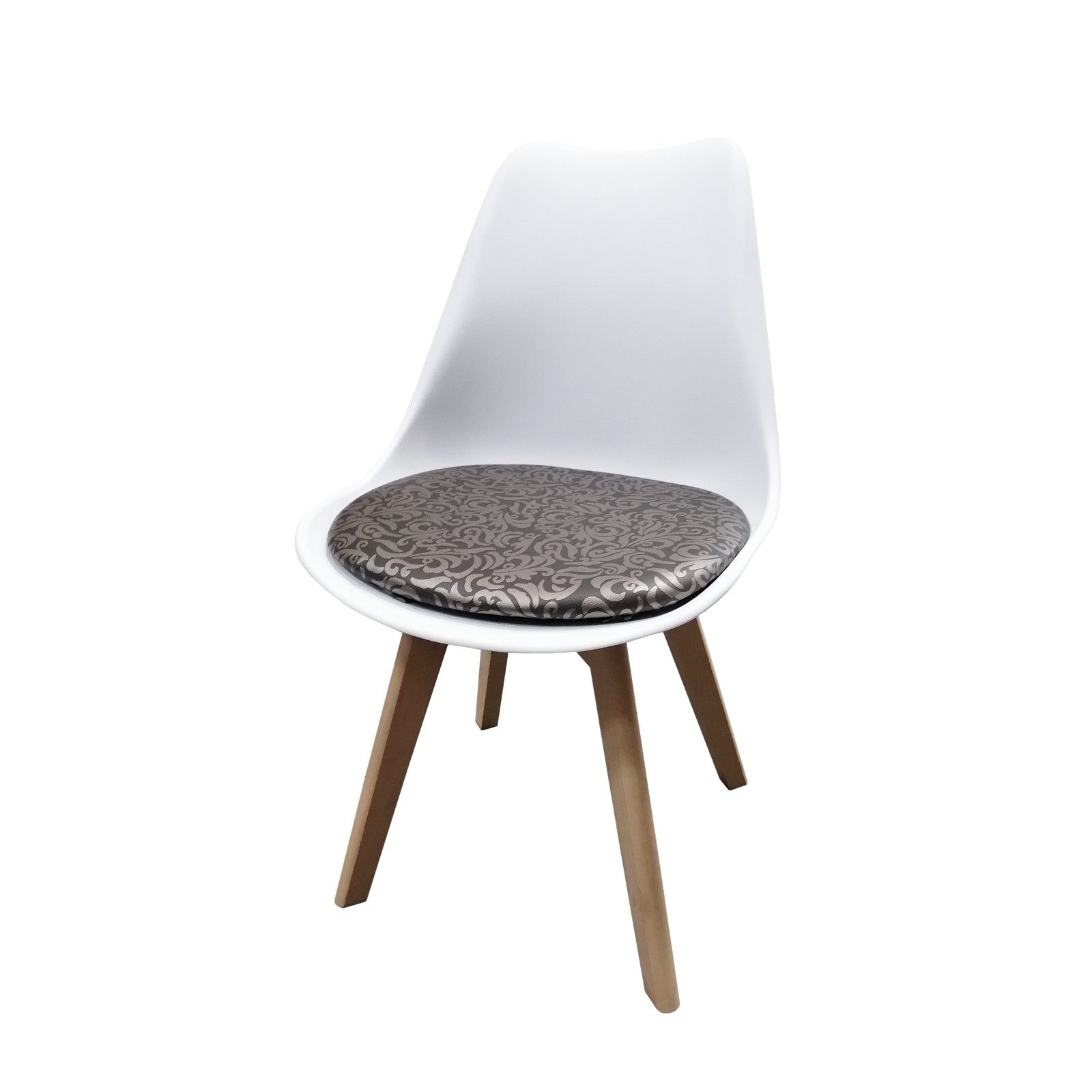 Hti Living Esszimmerstuhl Stuhl Atlanta Weiß Pu Braun Muster Stück 1