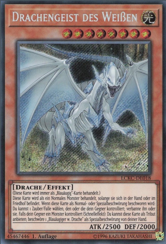 Recollectibles Sammelkarte Yugioh Drachengeist Des Weißen Yu Gi Oh