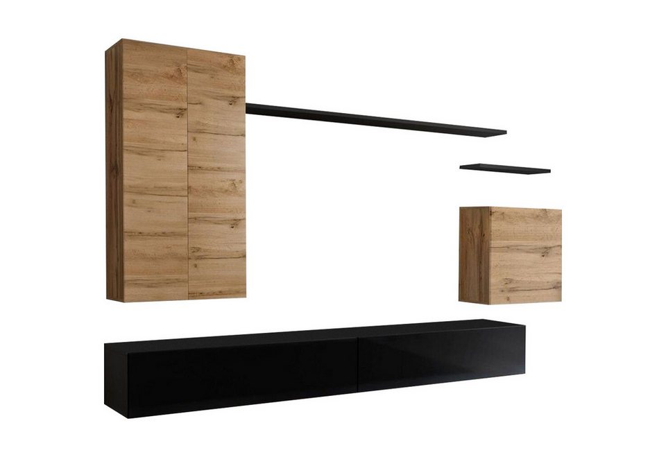 Jvmoebel Wohnzimmer Set Wohnwand Wandschrank Wandregal Moderne Design
