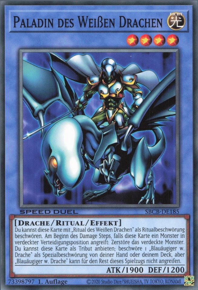 Recollectibles Sammelkarte Yugioh Karte Paladin Des Weißen Drachen