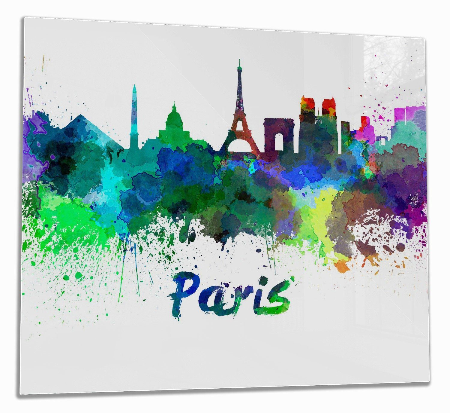 Wallario Herd Abdeckplatte Städte Als Aquarell Skyline Von Paris Esg