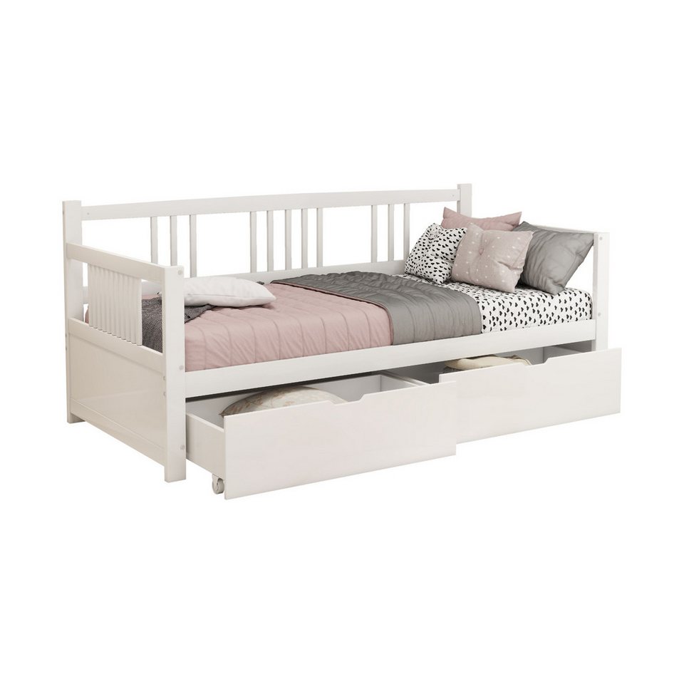 Rutaqian Schlafsofa Einzelbett Mit 2 Ablagefächernschlafsofa90x200 Cm